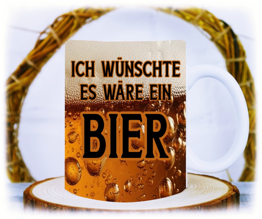 Tasse "Bier, personalisierbar mit Wunschtext